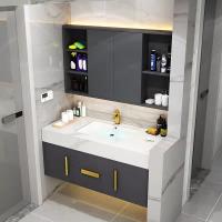 China Top Mounting Hardwood Bathroom Vanity unit 600mm With Mirror for sale