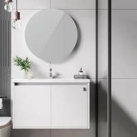 China Under Mounting Wood Bath Vanity With Double Ceramic Sink 60 Inch for sale