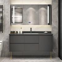 China Melamine Countertop Painted Bathroom Cabinets Wall Hung Vanity Unit for sale