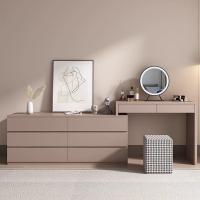 China Customized Fabric Leather Wooden Vanity Table Unit Bedroom Nightstand for sale