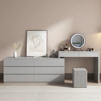 China Customized Fabric Leather Wooden Vanity Table Unit Bedroom Nightstand for sale