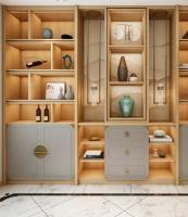 China Ash Wood Corner Bedroom Bookshelf Wall Solid Wooden Upholstery for sale