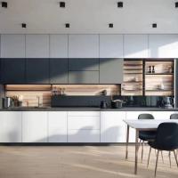 China Versatile MDF Modular Wood Kitchen Cabinet Collection Durable Trendy for sale
