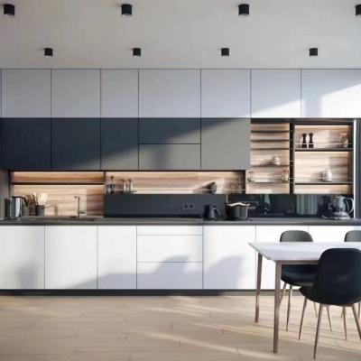 China Versatile MDF Modular Wood Kitchen Cabinet Collection Durable Trendy for sale