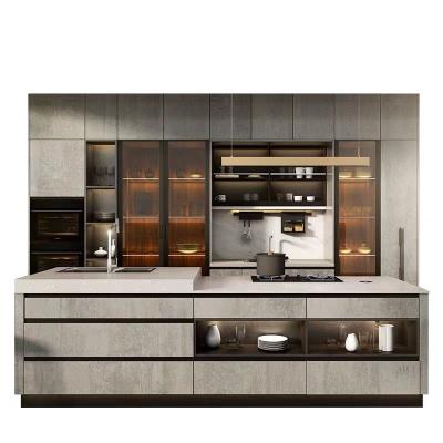 China Full Interior Luxury Powder Coating Lacquer Smart Automatic Kitchen Cabinet for sale