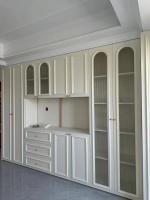 China 15mm Solid Wood Island Modular Black Melamine Kitchen Cabinets Units for sale