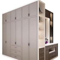 China Practical Lacquer Swing Door Wardrobe With Matte White Walnut Finish Door Panels for sale