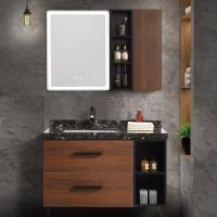 China Lustrous Marble Countertop Mirror Lamp with Shiny Bathroom Vanity Lacquer Coating for sale