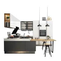China Door Panel Finish Modern Style Particle Board Kitchen Wall Hanging Cabinet for sale