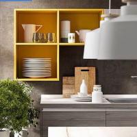 China Wood Wall Hanging Cabinets Kitchen  Finished Prefabricated Modular Solid Wood for sale
