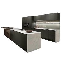 China Customized Modern Home Furniture Solid Cherry Wood White Kitchen Storage Cabinet Set for sale