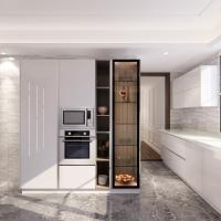 China High Glossy Lacquer Melamine Board Modern Kitchen Cabinet with Acrylic Door Panel for sale