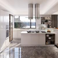 China High Glossy Lacquer Melamine Board Modern Kitchen Cabinet with Acrylic Door Panel for sale