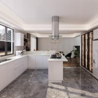 China High Glossy Lacquer Melamine Board Modern Kitchen Cabinet with Acrylic Door Panel for sale