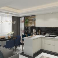China Modular Kitchen Cupboard Set Cabinet Modern Kitchenette With Sink Melamine for sale
