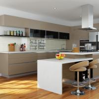 China Luxury Glass Door Wall Hanging Smart Kitchen Cabinet Design For Hotel for sale
