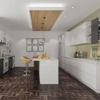 China European Style Custom Lacquer Acrylic Finish Solid Wood Kitchen Cabinet for sale