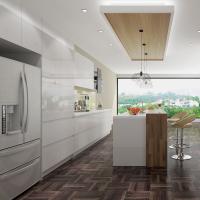 China European Style Custom Lacquer Acrylic Finish Solid Wood Kitchen Cabinet for sale