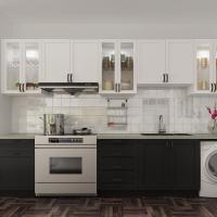 China European Style Custom Lacquer Acrylic Finish Solid Wood Kitchen Cabinet for sale