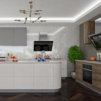 China Allure Millwork Manufacturers Island Pantry Solid Wood Smart Kitchen Cabinet for sale