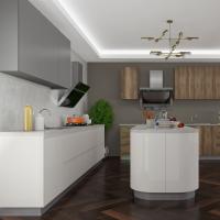 China Allure Millwork Manufacturers Island Pantry Solid Wood Smart Kitchen Cabinet for sale