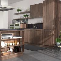 China Modern Design Kitchen Cabinet Stainless Steel Carcase Glass Door MDF PVC for sale