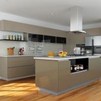 China Free Design Modular Kitchen Furniture Modern Black Kitchen Cabinets Wooden for sale