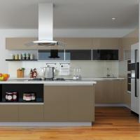 China Free Design Modular Kitchen Furniture Modern Black Kitchen Cabinets Wooden for sale