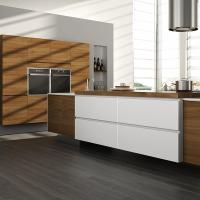 China Wholesale New Design Flat Pack PVC Modern Kitchen Cabinet Easy Clean, Durable for sale