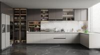 China White Pvc Cabinet Apartment Kitchen Cabinets Solid Wood for sale