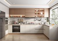 China Luxury Hotel European Karachi Kitchen Furniture Modern Kitchen Cabinets Gray for sale