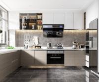 China Residence Contemporary Kitchen Cabinet with Glossy Surface Lacquer Door Panel for sale