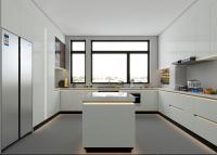 China Home Hotel Ceramic Melamine Shaker Kitchen Cabinets With Island Sink Countertop for sale