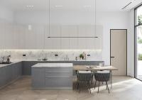 China Assemble Custom L Shaped Lacquer White Shaker Kitchen Cabinets for sale