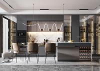 China Modern Kitchen Cabinet With Acrylic Lacquer / PVC Membrane Plywood Door Panel for sale