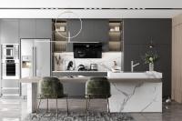 China Space Efficient Lacquered Modern Kitchen Cabinets Customized Design Flat Pack for sale