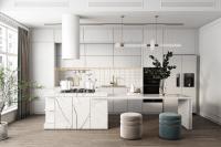 China Space Efficient Lacquered Modern Kitchen Cabinets Customized Design Flat Pack for sale