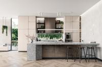 China Customized Design Modern Luxury Style Small Villa Modular Kitchen Cabinet for sale