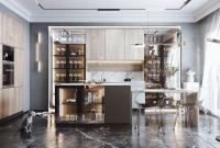 China Direct Supplier High Gloos White PVC Finish Kitchen Cabinet With Wooden Melamine for sale