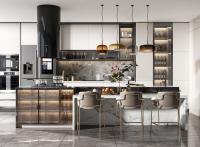 China Direct Supplier High Gloos White PVC Finish Kitchen Cabinet With Wooden Melamine for sale