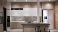 China Customized Modern Kitchen Cabinet with Veneer Door Finish and HardWare Options for sale