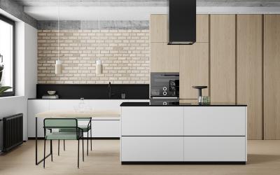 China Hotel Modern Kitchen Cabinet With Laminate Door Finish And Particle Board Carcass for sale
