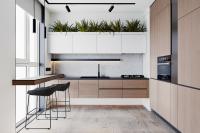 China Hotel Modern Kitchen Cabinet With Laminate Door Finish And Particle Board Carcass for sale