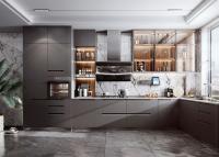 China Elegant Style Modern Kitchen Cabinet Modular Kitchen Set With Quartz Countertop for sale