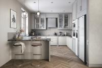 China Customizable Shaker Door Cheap Kitchen Cabinet Wooden Cupboard Furniture for sale