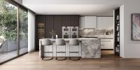 China KITCHEN FURNITURE WITH KITCHEN CABINET VENEER OF BEADED SHAKER PANEL AND SOLID WOOD for sale