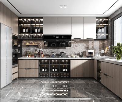 China Lacquer Acrylic Melamine Customized Cabinext  Furniture Modern Kitchen Cabinet for sale
