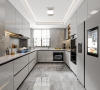 China Wood Furniture Low Price Bespoke Self Assemble Kitchen Pantry Cabinet for sale
