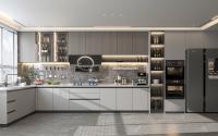 China Wood Furniture Low Price Bespoke Self Assemble Kitchen Pantry Cabinet for sale
