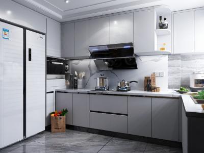 China L Shape Kitchen Pastoral Style Wood Home Cabinet Wooden Storage Apartments for sale